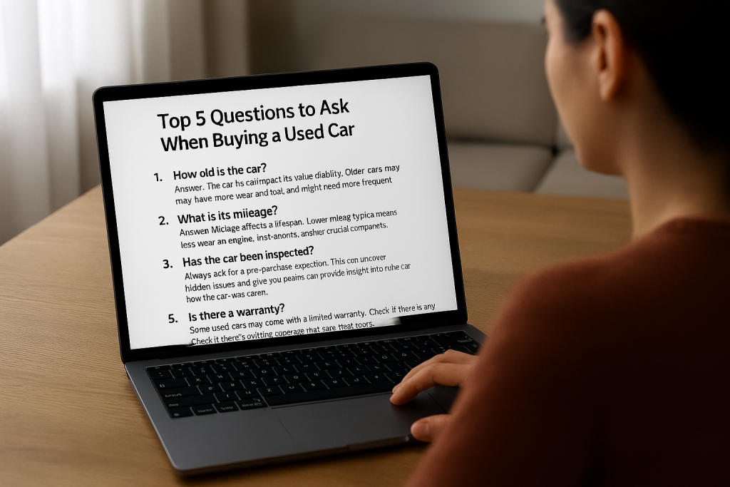 Top 5 Questions to Ask When Buying a Used Car