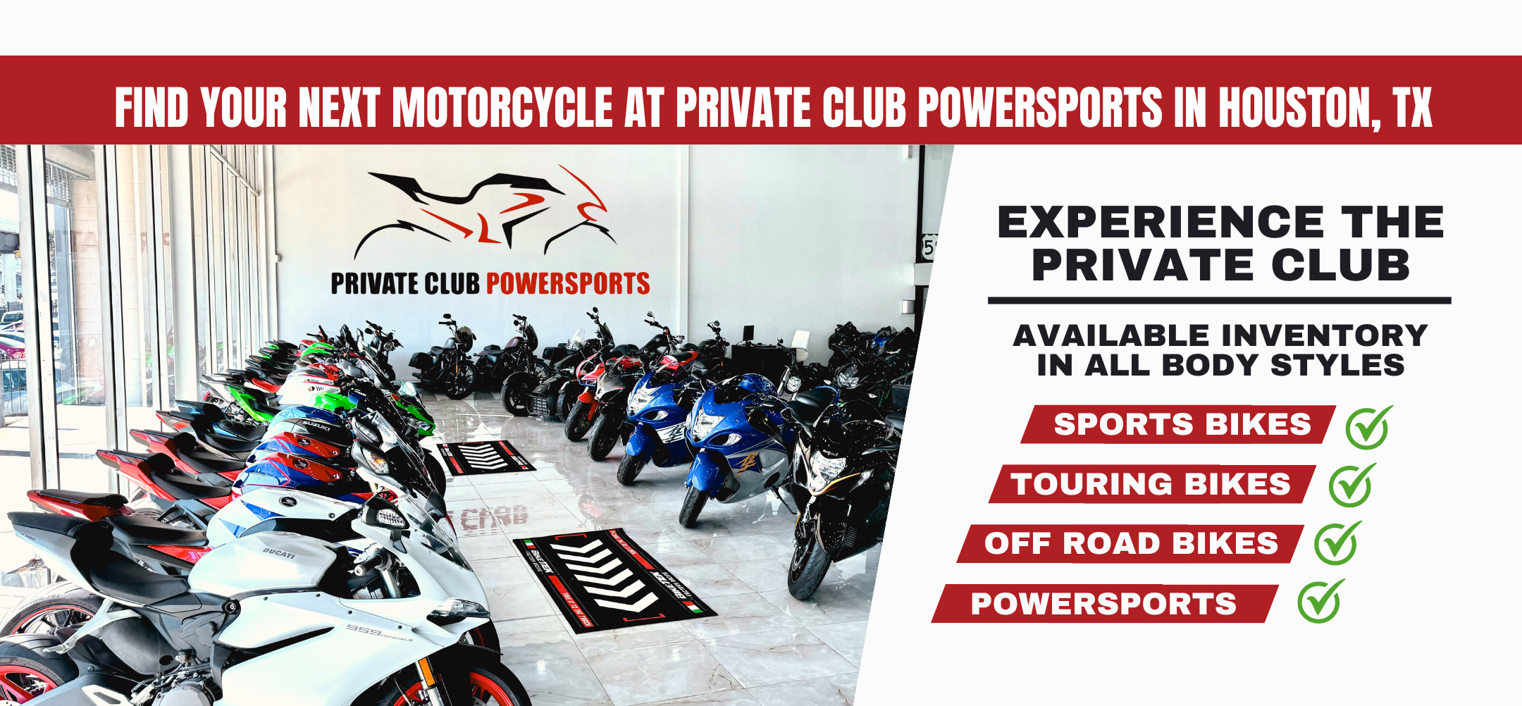 High Quality Powersports Inventory in Houston, TX | PrivateClubPowersports